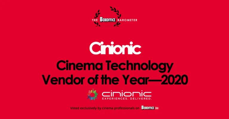 Cinionic named 2020 Cinema Technology Vendor of the Year by Exhibitors - Barco