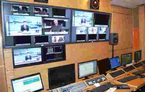 Bright Barco displays for broadcast monitoring and studio backdrop - Barco