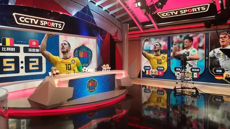 Two CCTV-5 broadcast studios. Four Barco UniSee LCD video walls ...