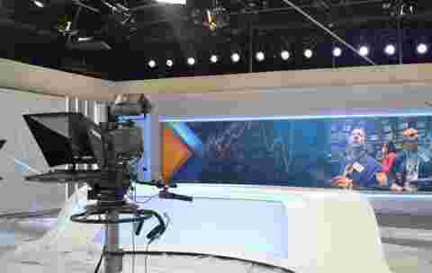 Bright Barco displays for broadcast monitoring and studio backdrop - Barco